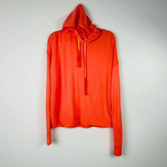 Sundry | Tops | Sundry Bright Orange Coral Hoodie Shirt Terry Cloth ...